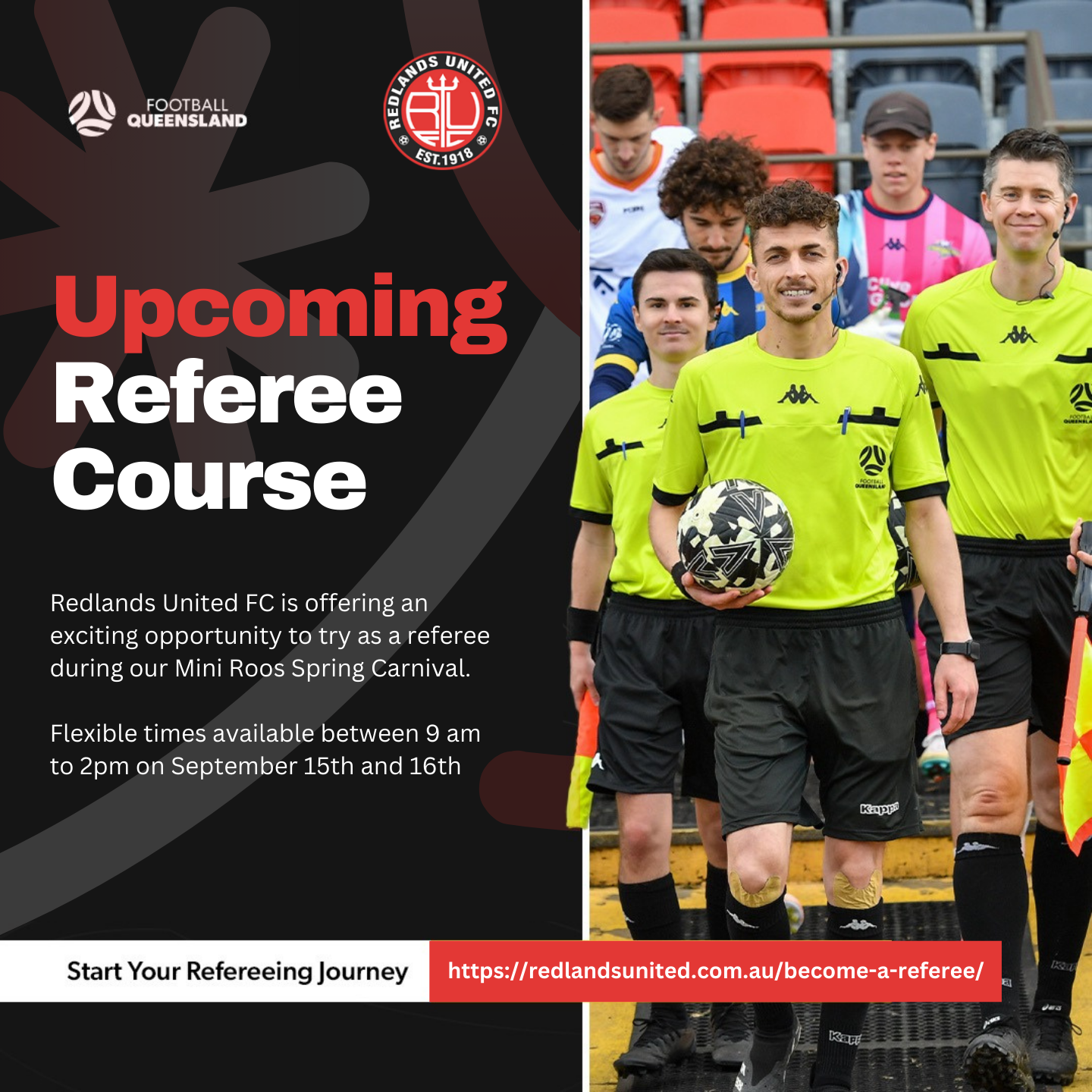 Become a Referee at Redlands United FC – Trial Opportunity! - Redlands ...